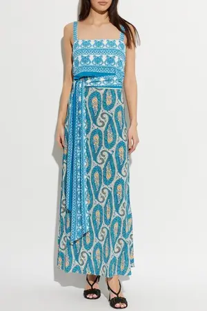 Etro Patterned Maxi Dress With Scarf - Blue