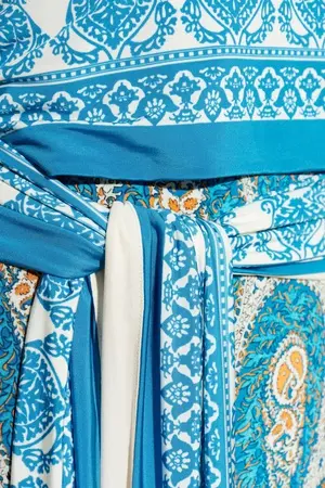Etro Patterned Maxi Dress With Scarf - Blue