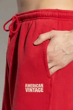 American Vintage Sweatpants With Printed Logo - Red
