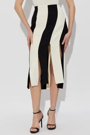 ENTIRE STUDIOS Striped Midi Skirt - Black