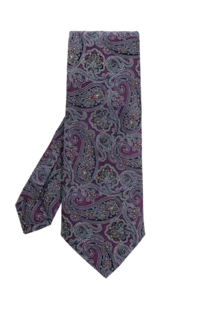 Etro Paisley Printed Neck Tie - Purple