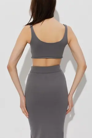 ENTIRE STUDIOS Ribbed Knit Tank Top - Grey