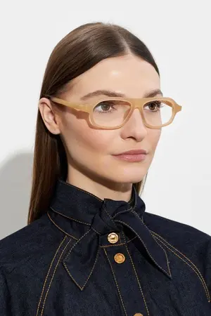 Jacquemus Rectangle Prescription Glasses - Beige