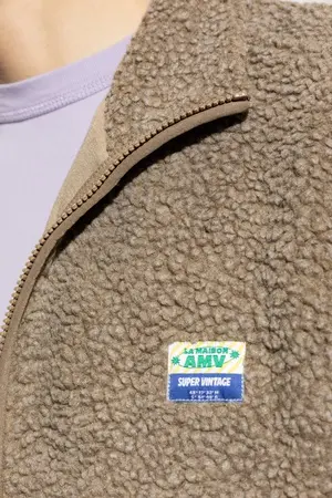 American Vintage Fleece Zip-up Sweatshirt - Beige