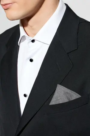 Emporio Armani Wool Pocket Square - Grey