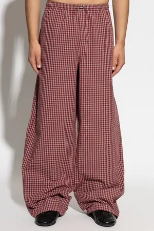 Vetements Checked Wide Leg Trousers - Red