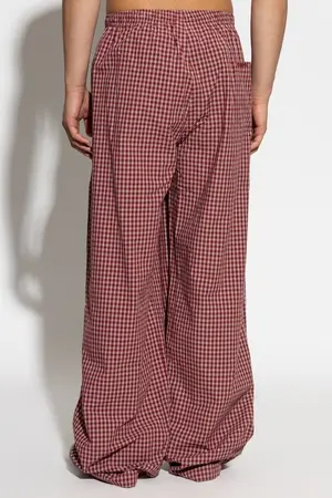 Vetements Checked Wide Leg Trousers - Red