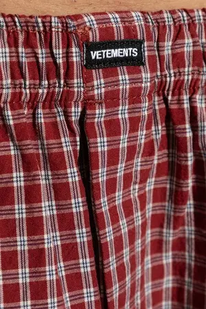 Vetements Checked Wide Leg Trousers - Red