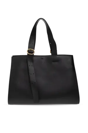 JIL SANDER Leather Shopper Tote - Black