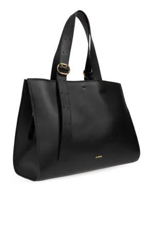 JIL SANDER Leather Shopper Tote - Black