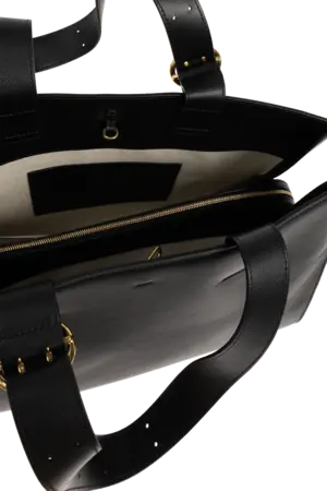 JIL SANDER Leather Shopper Tote - Black