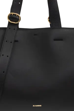 JIL SANDER Leather Shopper Tote - Black