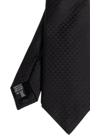 Emporio Armani Silk Standard Neck Tie With Monogram