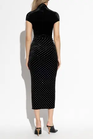 Alaïa Velvet Midi Dress With Sequins
