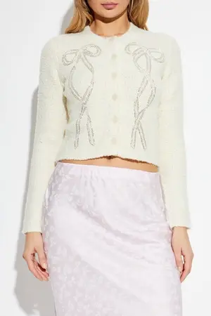 LoveShackFancy Leocadia Cardigan - Cream