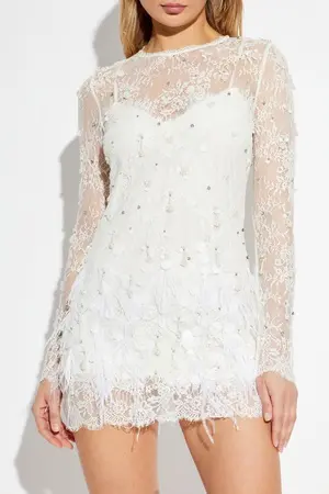 LoveShackFancy Alouetta Mini Dress - Cream