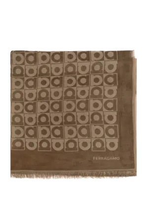 FERRAGAMO Scarf With Monogram - Beige