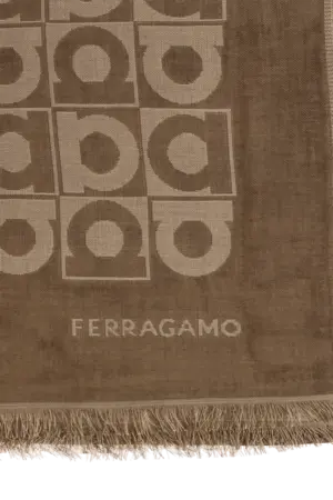 FERRAGAMO Scarf With Monogram - Beige