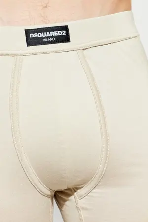 Dsquared2 Cotton Boxers With Logo - Cream