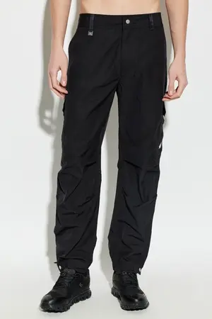 Moose Knuckles Cargo Trousers With Ruching - Black