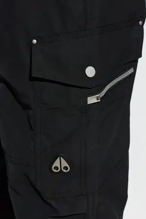 Moose Knuckles Cargo Trousers With Ruching - Black