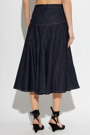 Jacquemus Lavoir Denim Midi Skirt - Navy Blue