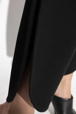 Alaïa Wide-leg Wool Trousers With Slits - Black