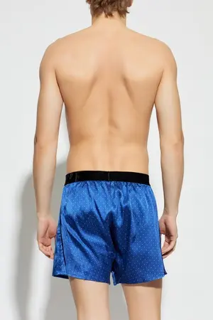 TOM FORD Silk Boxers With Logo - Blue
