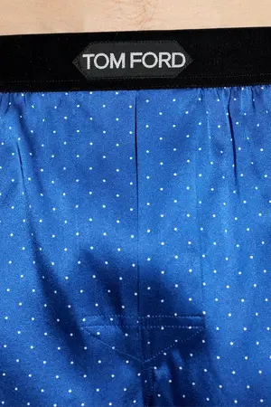 TOM FORD Silk Boxers With Logo - Blue