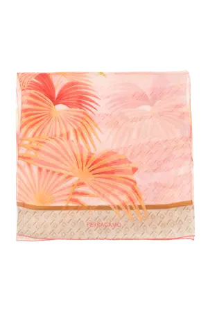 FERRAGAMO Silk Scarf With Print - Pink