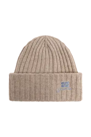 GANNI Cap With Embroidered Logo - Beige