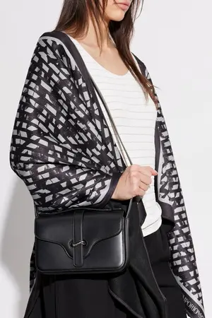 Emporio Armani Leather Shoulder Bag With Logo