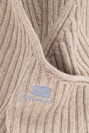 GANNI Logo Balaclava - Beige