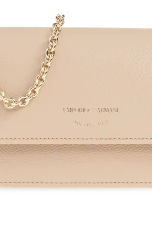 Emporio Armani Leather Clutch With Chain Strap