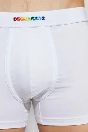 Dsquared2 Cotton Boxers With Logo - White