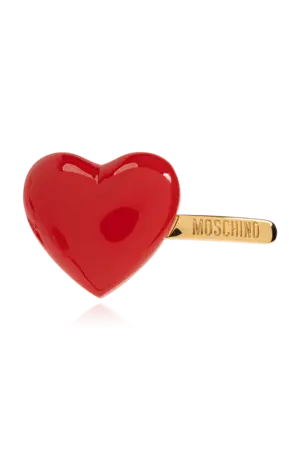 Moschino Heart Barrette - Red