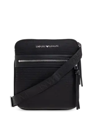 Emporio Armani Shoulder Bag With Logo Applique - Black