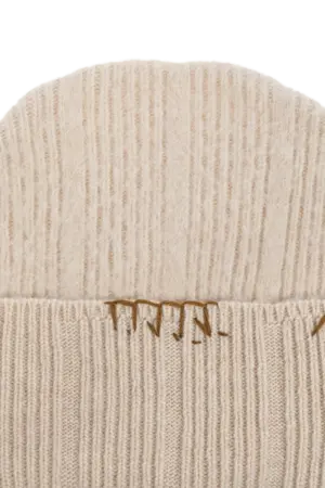 Marni Wool Beanie With Stitching - Beige