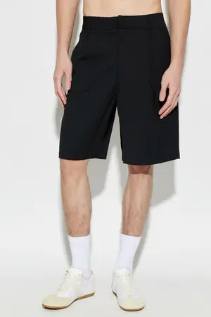 ENTIRE STUDIOS Pleated Knee Length Shorts - Black