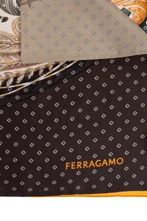 FERRAGAMO Silk Scarf With Print