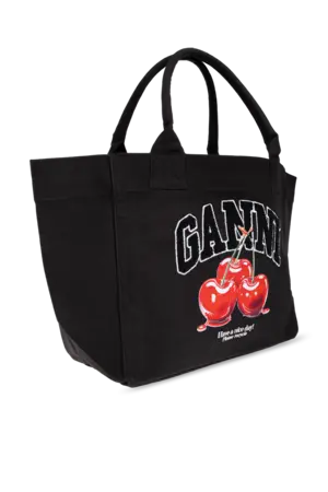 GANNI Shopper Logo Tote Bag