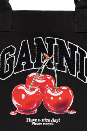 GANNI Shopper Logo Tote Bag