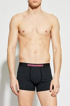 Dsquared2 Cotton Boxers With Monogram - Black