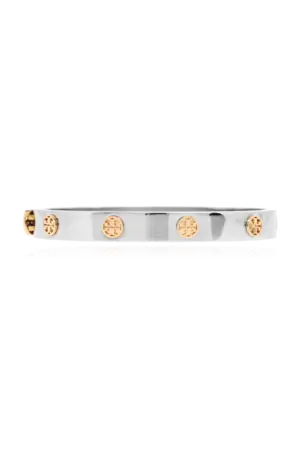 Tory Burch Logo Bangle Bracelet - Silver