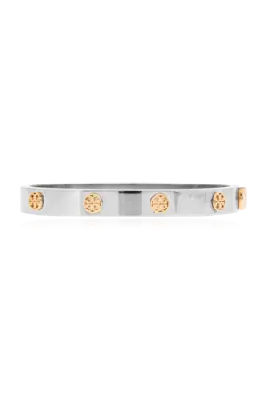 Tory Burch Logo Bangle Bracelet - Silver