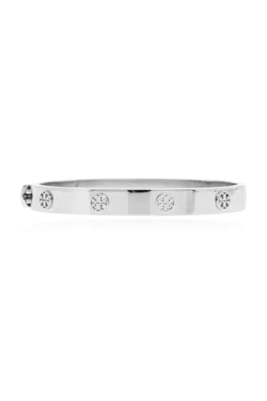 Tory Burch Logo Bangle Bracelet - Silver