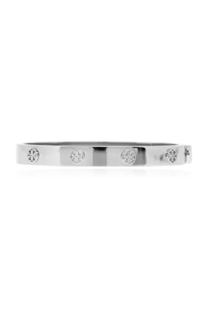 Tory Burch Logo Bangle Bracelet - Silver