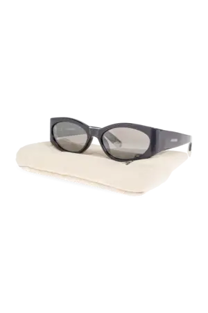 Jacquemus Oval Sunglasses With Logo - Grey