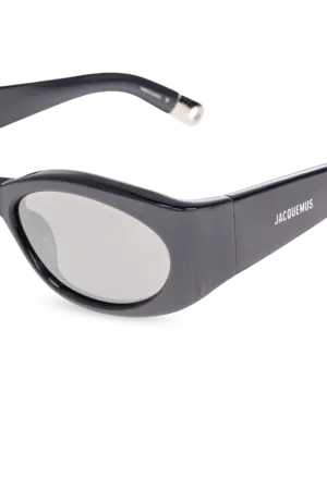 Jacquemus Oval Sunglasses With Logo - Grey