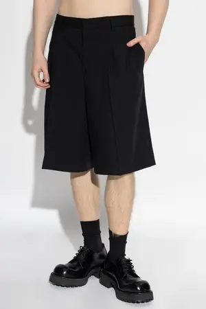 AMI Paris Wool Shorts - Black